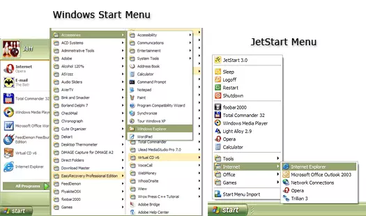 jetstart menu startowe