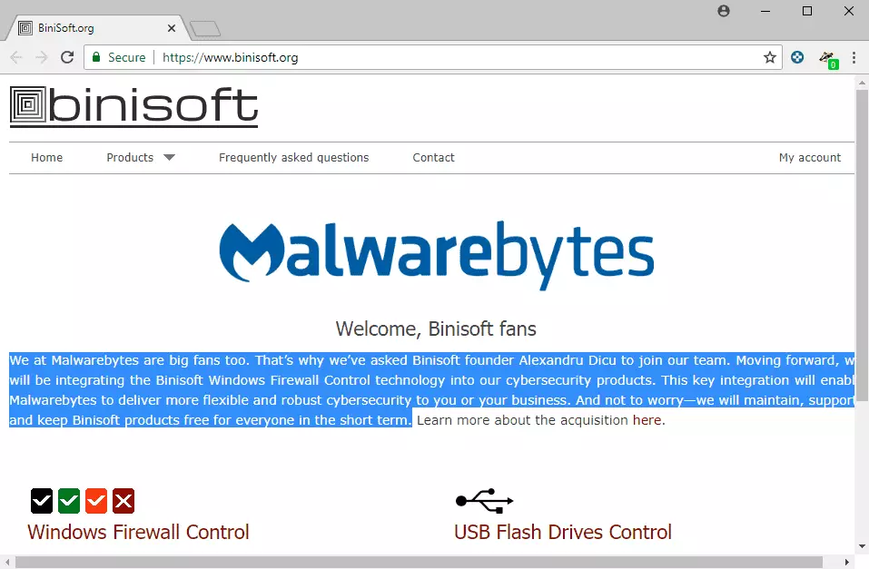 Binisoft Windows Firewall ги контролира малициозните бајти