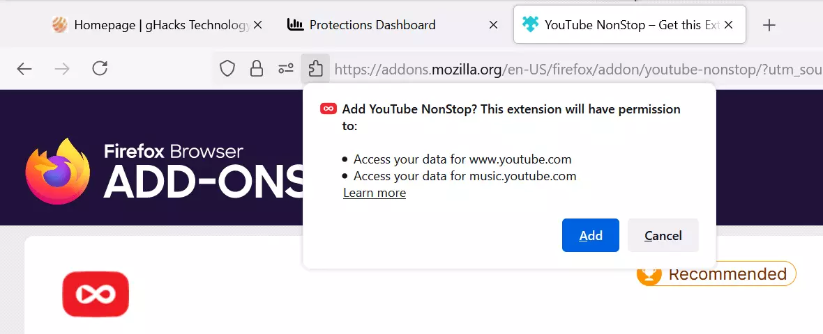 Neue Eingabeaufforderungen Firefox