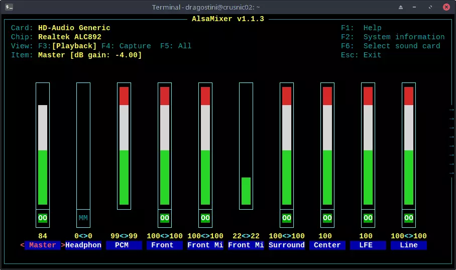 alsamixer