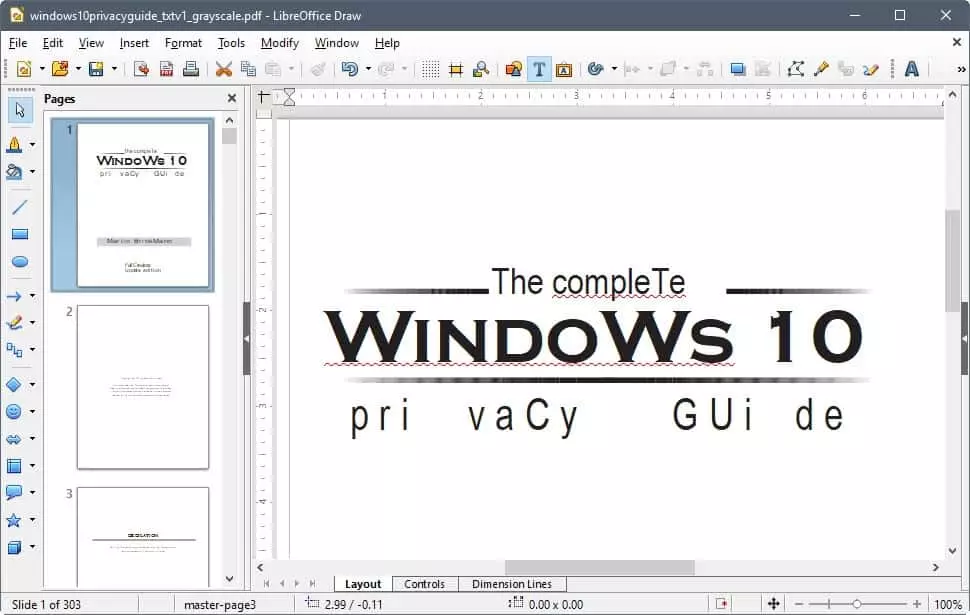 ปัญหาตัวแก้ไข libreoffice pdf