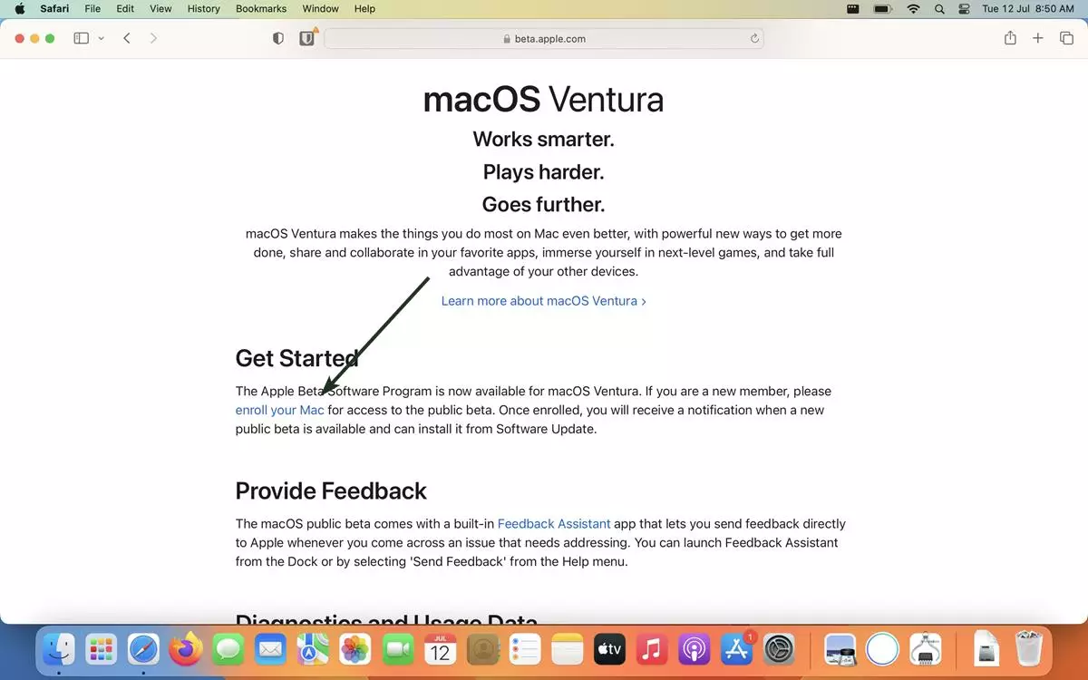 gosod macOS Ventura 13 beta cyhoeddus