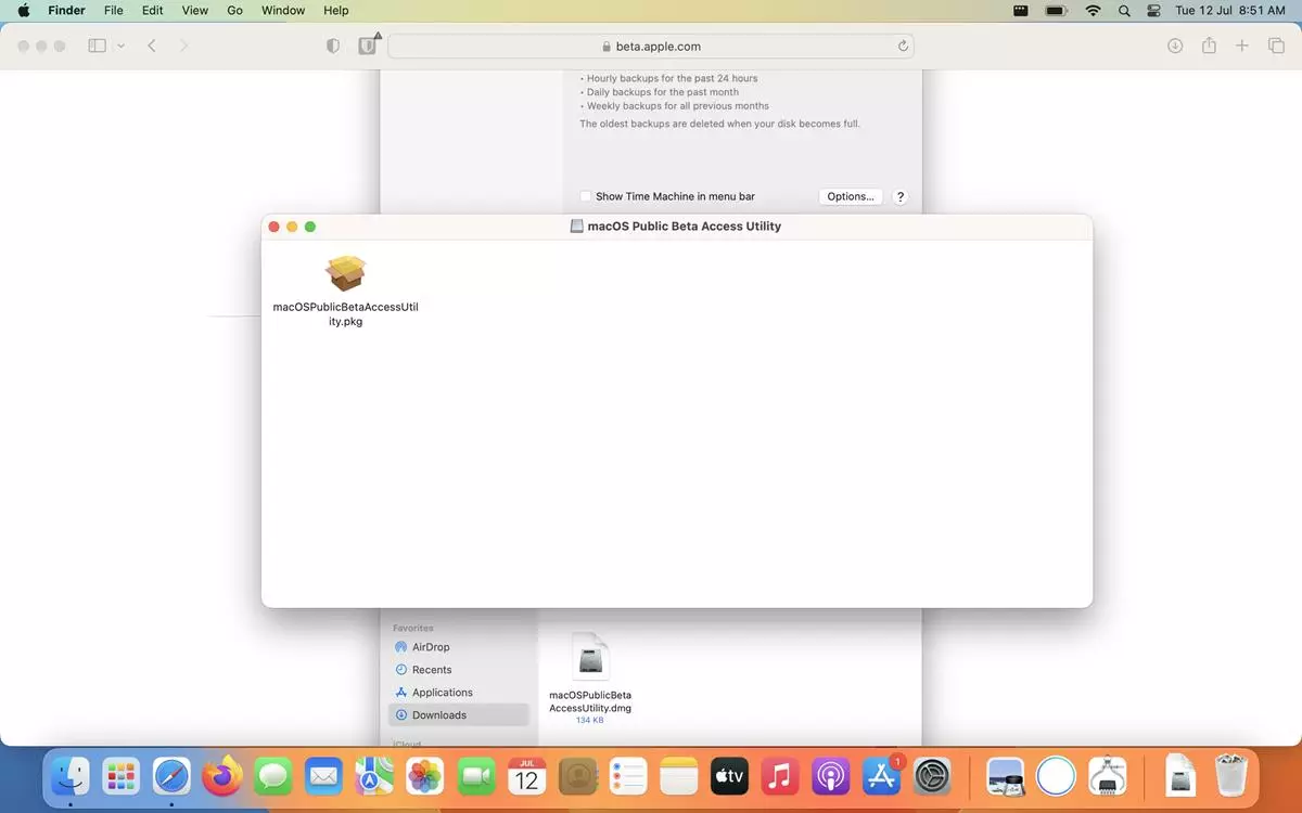 executa l'aplicació d'accés beta de macos