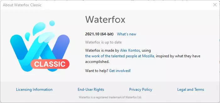 Waterfox Classic way sii wadi doontaa in la horumariyo