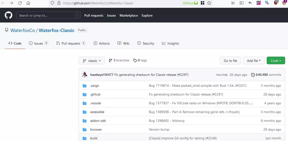 Waterfox Classic Github