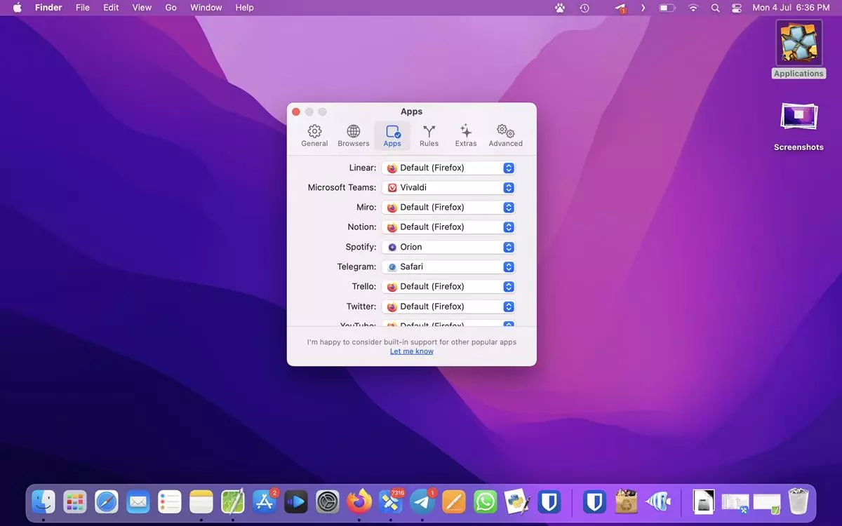 Hitro odprite povezave v brskalniku po vaši izbiri z Veljo za macOS
