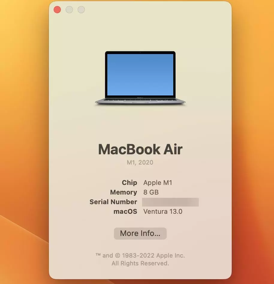 macOS Ventura - Acerca deste Mac