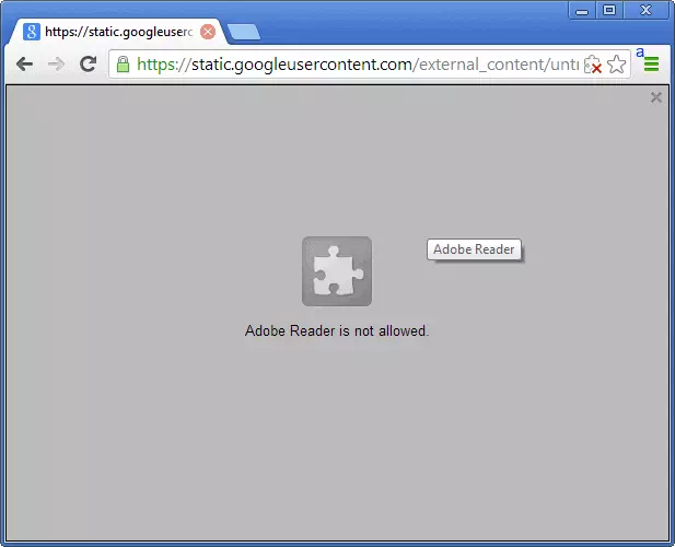 إصلاح Google Chrome: Adobe Reader غير مسموح به عند تحميل مستندات pdf