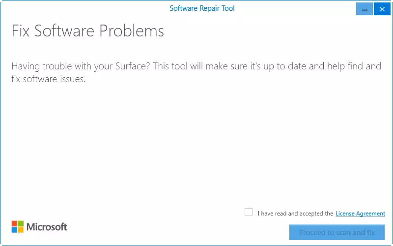 алатка за поправка на софтверот на Microsoft