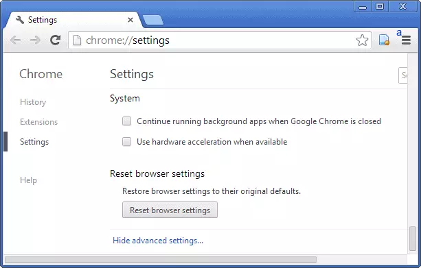 reset browserinstellingen google chrome