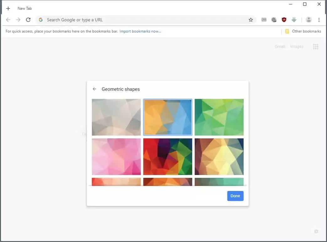 Google arbetar med alternativet Anpassa bakgrund i Chrome 20989_4