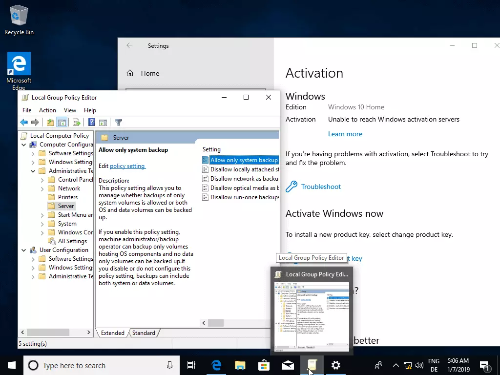 Windows 10 ev grubu ilkesi düzenleyicisi