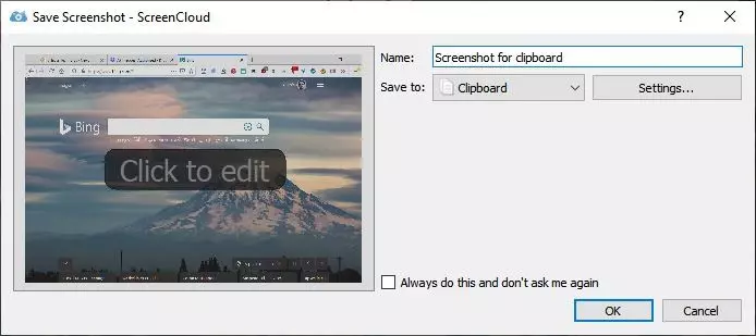 ScreenCloud simpan tangkapan skrin 2