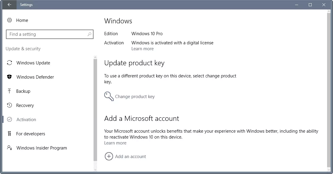 Windows 10 aggiunge un account microsoft