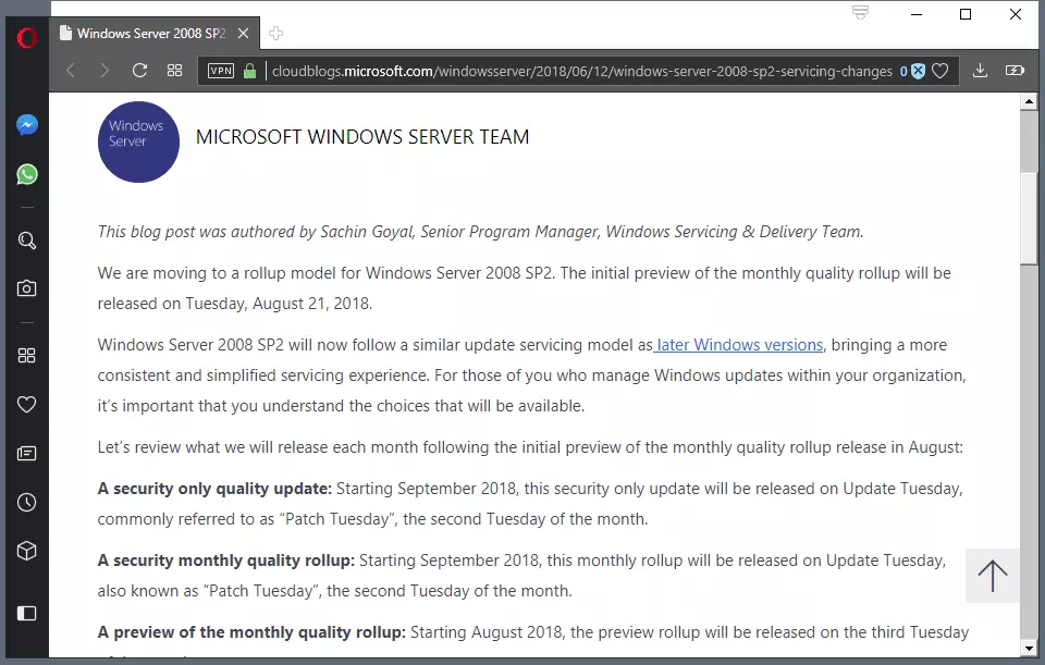 Windows Server 2008-oprolopdaterings