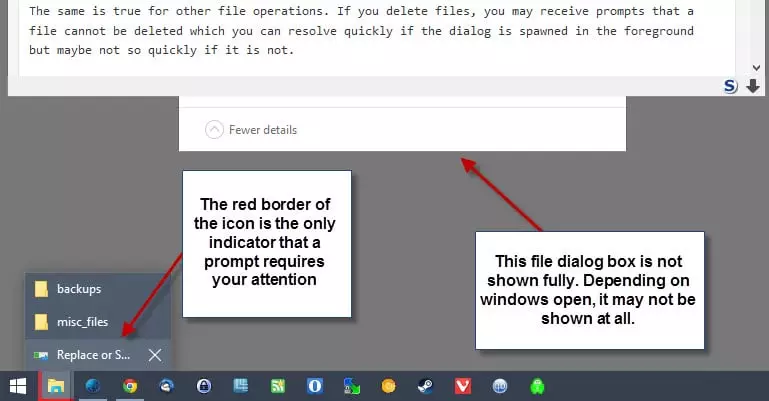 bosca dialóige comhad windows 10 i bhfolach