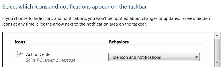 Desactiveu les notificacions de resolució de problemes de PC a Windows 7 21119_2