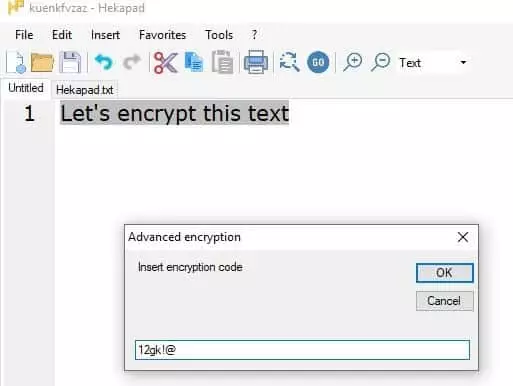 Hekapad encryption