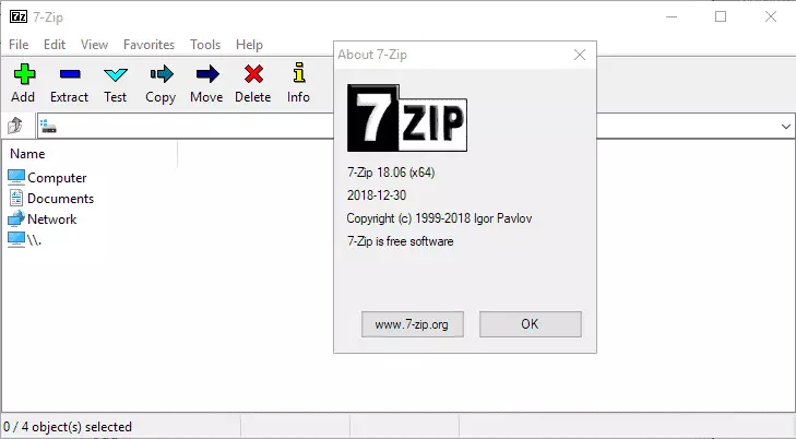 7-Zip 18.06 Dateiarchivierer