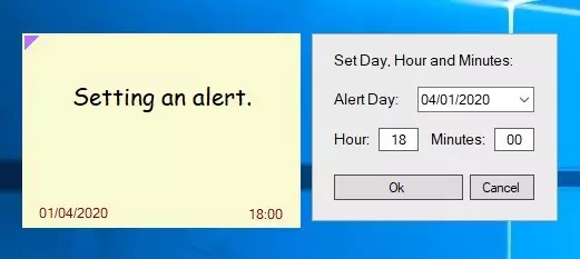 Stickies Alarm 3 ҳушдор таъин мекунад