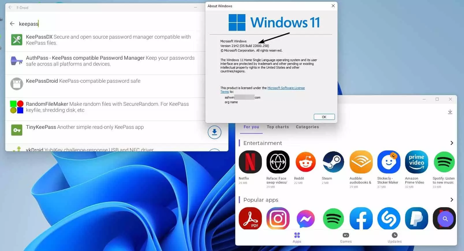 Windows 11 אַנדרויד אַפּפּס שטיצן