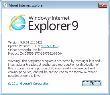 Google hanaisotra ny fanohanana ny Internet Explorer 9: ny dikan'izany