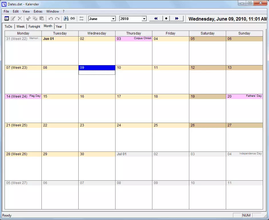 Libre nga Kalendaryo Software UKs Kalender