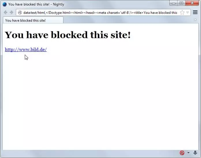 Firefox saytini bloklash