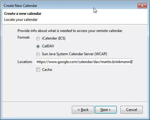 calendario de google en thunderbird