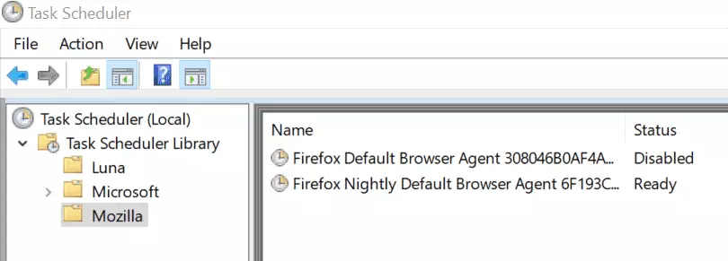 firefox-browser အေးဂျင့်လုပ်ငန်းကို ပိတ်ထားသည်။