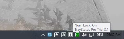 TrayStatus: क्याप्स लक र Windows टास्कबारमा अन्य जानकारी