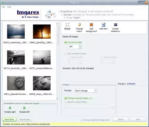 Imgares Arrastar e Soltar Redimensionamento de Imagem