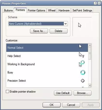 windows vista aero cursors