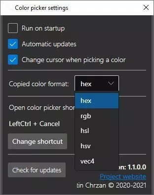 ColorPicker မျက်နှာပြင်