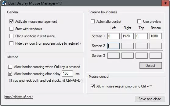 dual display mouse manager