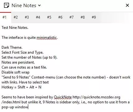 Nine Notes-Oberfläche 2