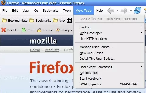 più strumenti Firefox