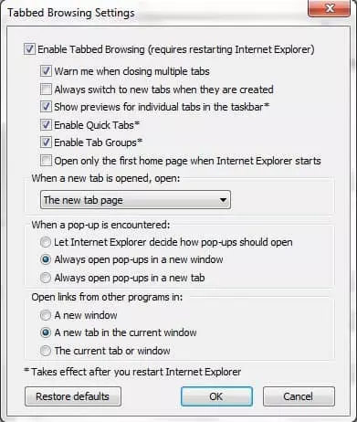 कसरी वेब ब्राउजर असक्षम गर्ने Windows 7 टास्कबार पूर्वावलोकनहरू 21902_2