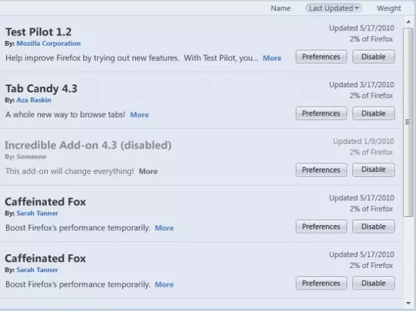 Firefox-ning ishlash bo'yicha qo'shimchasi