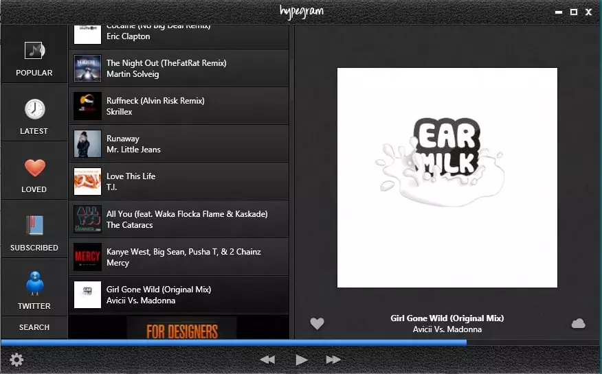 Hypegram, The Hype Machine Desktop Music Player