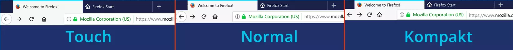 Firefox ықшам режимі