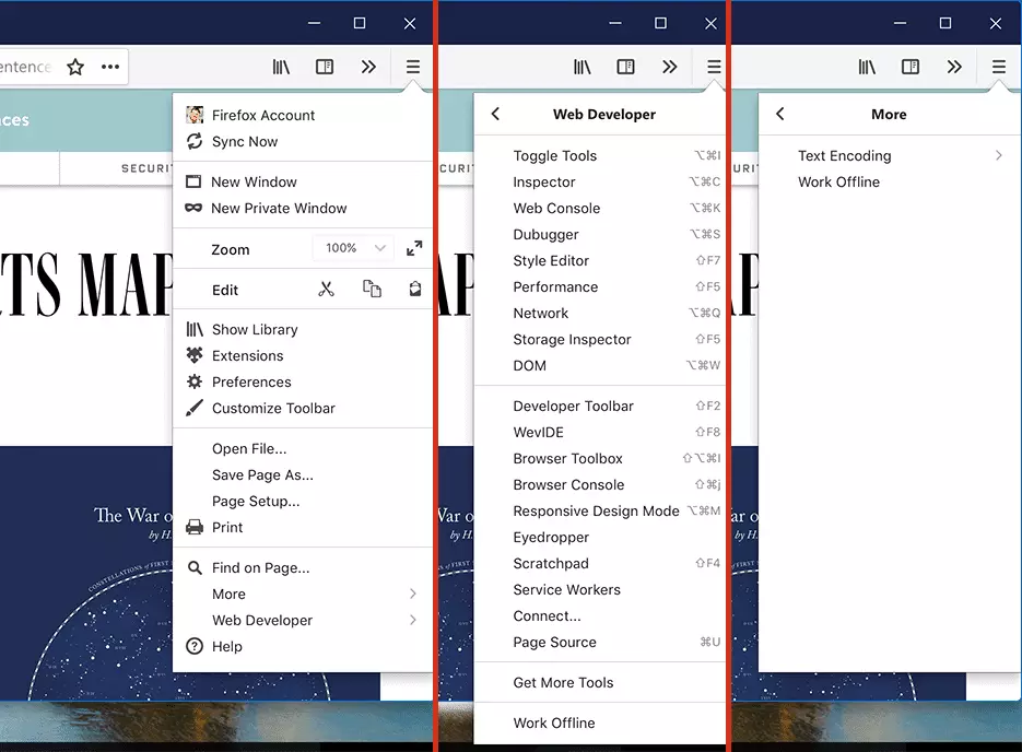 photon firefox 57 menu e ncha