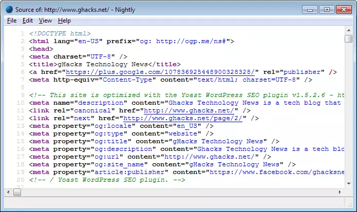 HTML kaynak kodu