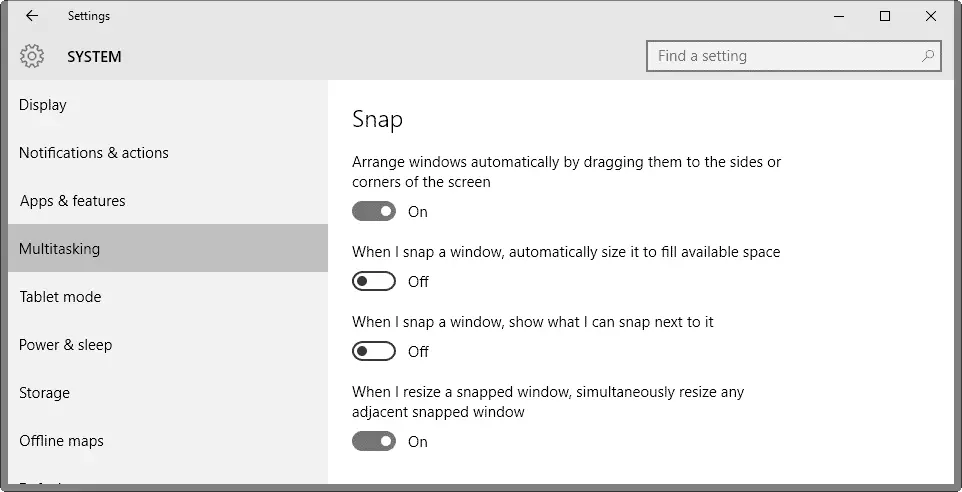 կառավարել snap windows 10