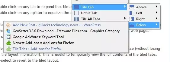 Firefox weist verschidde Siten an engem Tab