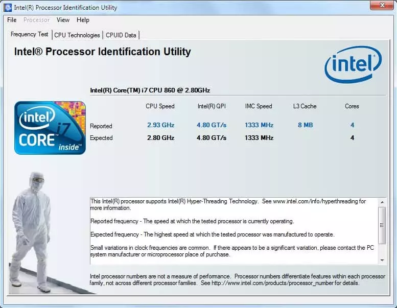 Utilidad de identificación del procesador Intel