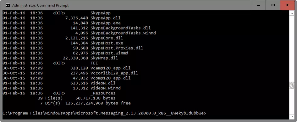 skypehost フォルダー