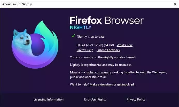 Firefox hàng đêm logo mới doge meme