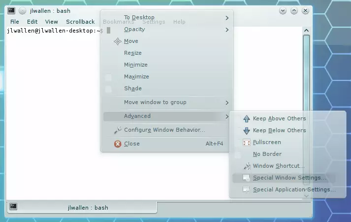 Pilihan khusus tetingkap dalam KDE 4.4 22071_1