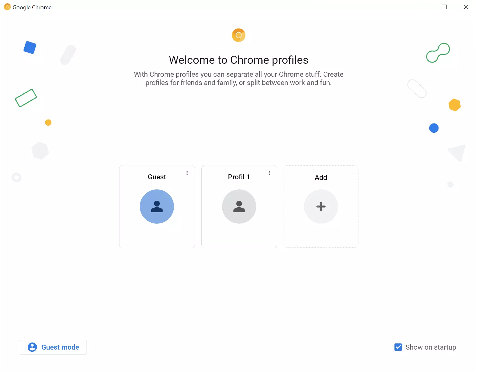 google chrome profilok